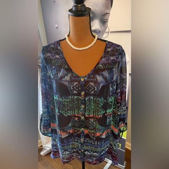 Nine West | Tops | 28 Nine West Womens Semisheer Blouse Sz M | Poshmark